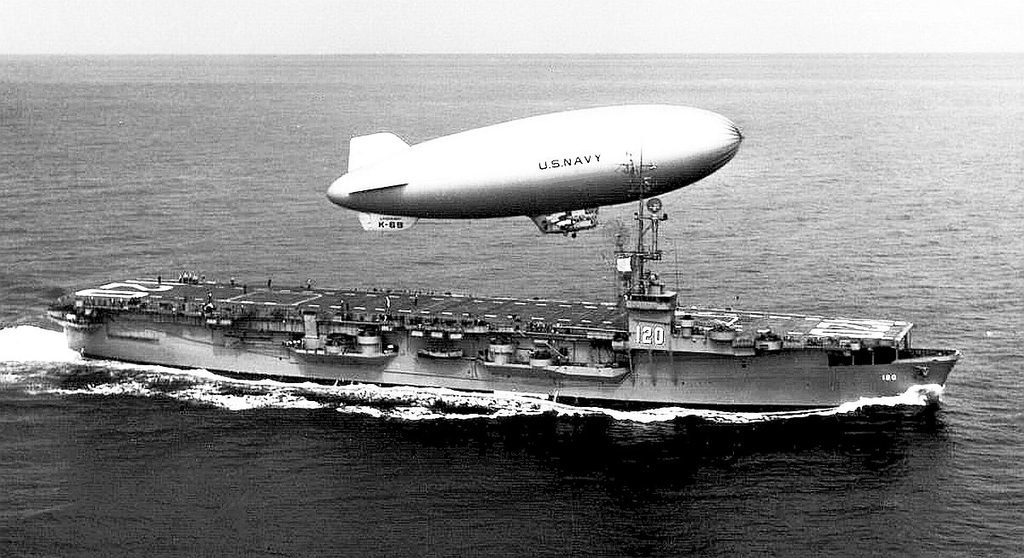 Airship-K69-over-USS-Mindoro-1950.jpg | Modelers Alliance